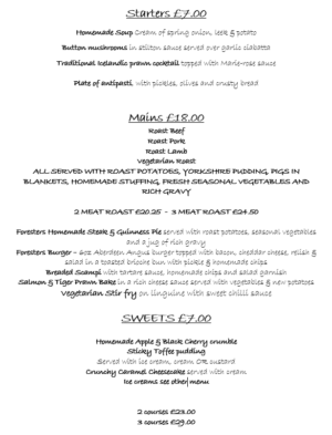 Food and Drinks Menus | The Foresters Arms in Brockenhurst New Forest