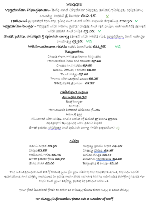 Food and Drinks Menus | The Foresters Arms in Brockenhurst New Forest